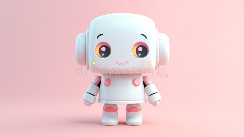 Adorable Miniature 3D Robot: a Whimsical Tech Marvel Stock Illustration ...