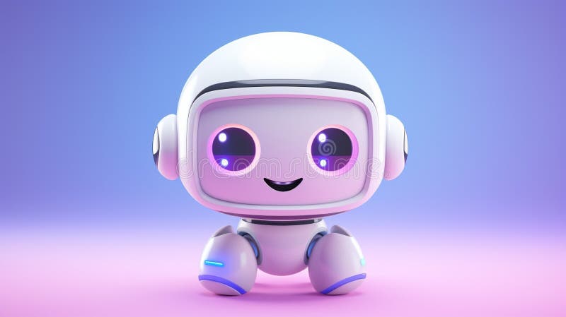 Adorable Miniature 3D Robot: a Whimsical Tech Marvel Stock Illustration ...