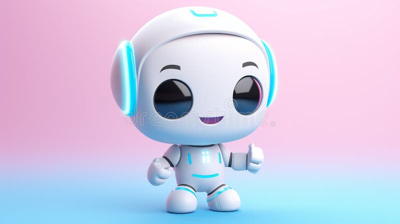 Adorable Miniature 3D Robot: a Whimsical Tech Marvel Stock Illustration - Illustration of size ...