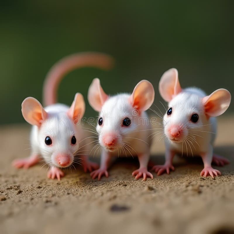 Adorable Miniature Mice in Playful Scene Stock Illustration ...