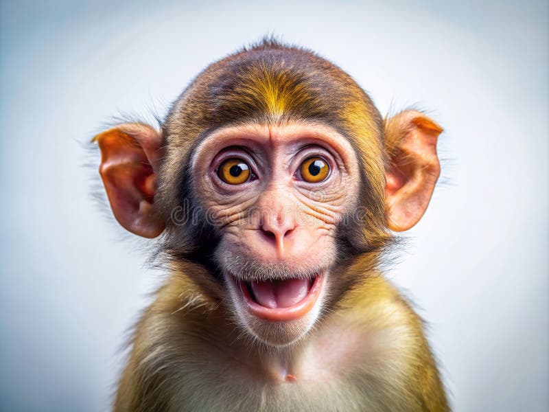 Adorable Monkey Image Isolated on White for Educational and Creative ...