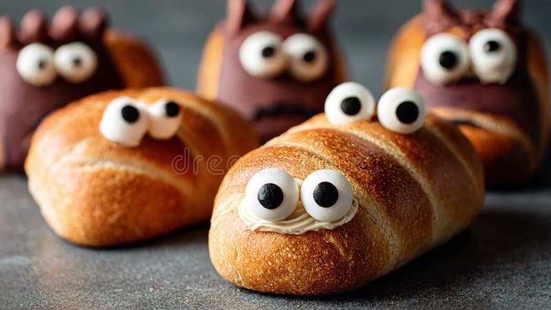 Spooky Monster Breads stock footage. Video of kids, tasty - 378363874