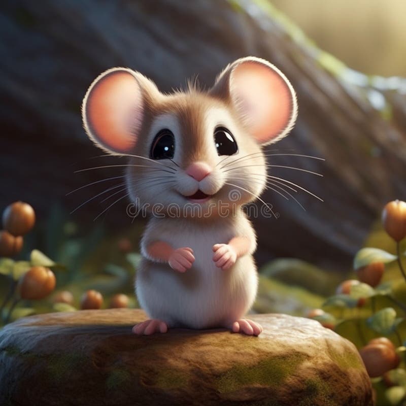 Adorable Mouse Animation stock illustration. Illustration of pink ...