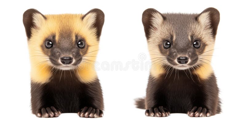 Adorable Mustelids: Side-by-Side Comparison of Yellow and Grey Variants ...