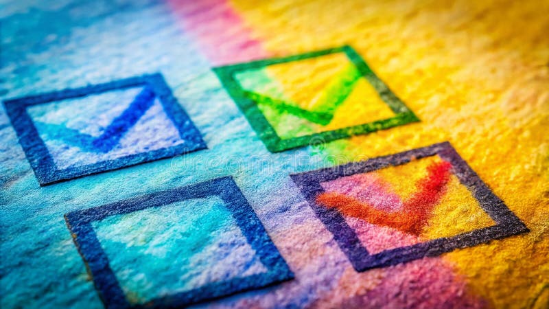 Adorable Oil Pastel Checkboxes Grungy Texture Square and Round Empty ...