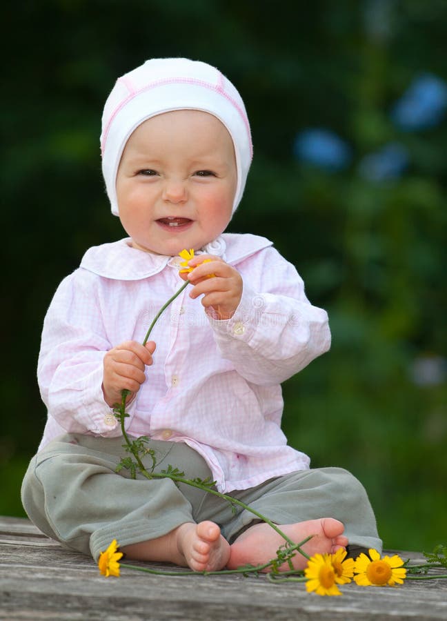 Adorable one-year baby stock image. Image of natural - 20853877