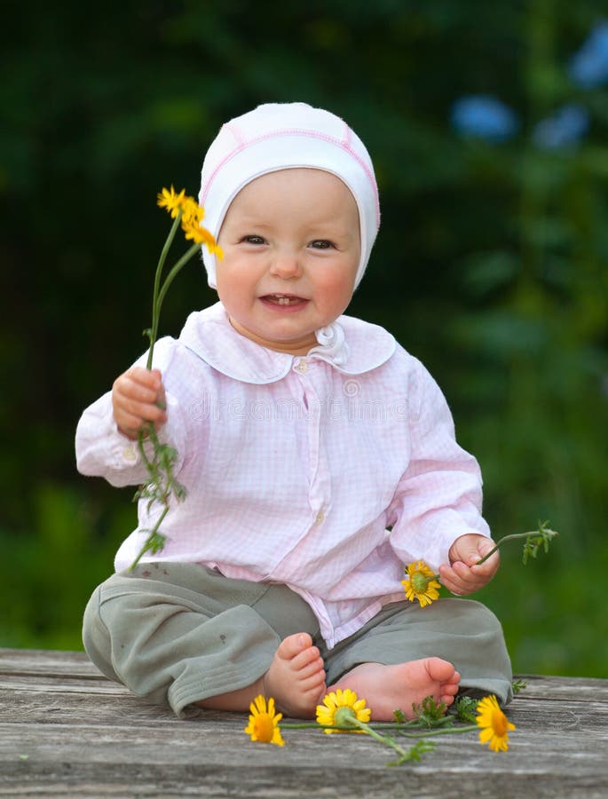 Adorable one-year old baby stock photo. Image of tooth - 20860588