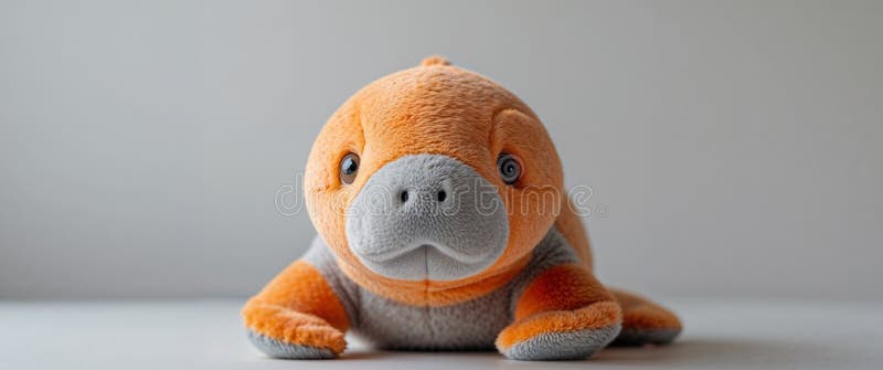 Adorable Orange and Grey Manatee Plush Toy Stock Photo - Image of ...