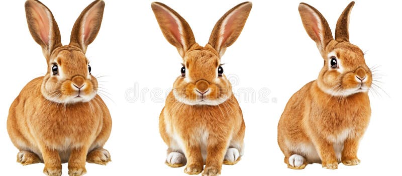 Adorable Orange Rabbits Isolated on White Stock Image - Image of high ...