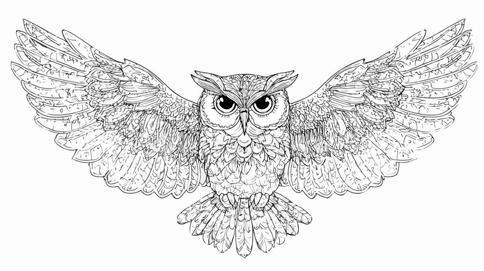 Owl Coloring Book Page Stock Illustrations – 3,860 Owl Coloring Book ...