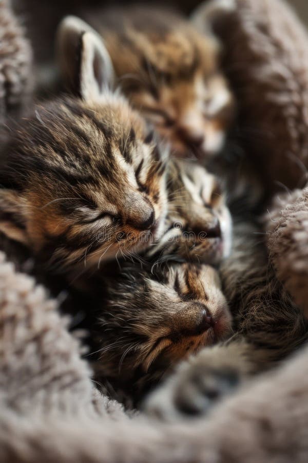 Adorable Pair of Kittens Napping Peacefully. Suitable for Various ...