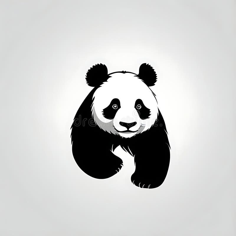 Adorable Panda Bear Walking Forward Simple Design Stock Illustration ...