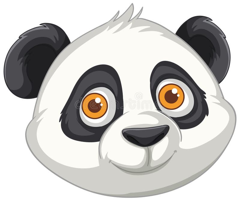 A Panda with Expressive Eyes Stock Vector - Illustration of black ...