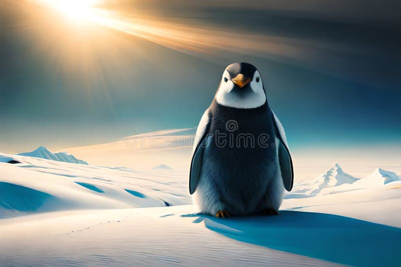 Adorable Penguin on Solid Color Background. World Penguin Day April 24 ...