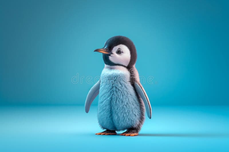 Adorable Penguin on Solid Color Background, World Penguin Day April 24 ...
