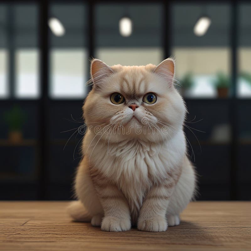 Adorable Persian Cream Color Cat Stock Illustration - Illustration of ...