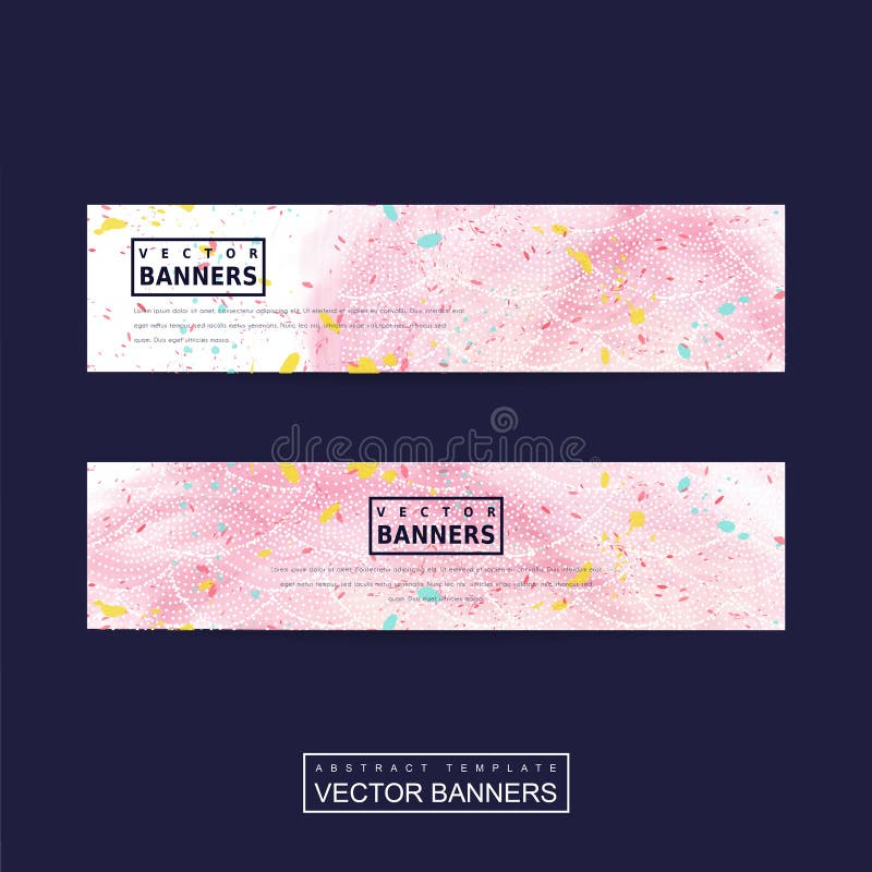 Adorable Pink Banner Template Design Stock Vector - Illustration of ...