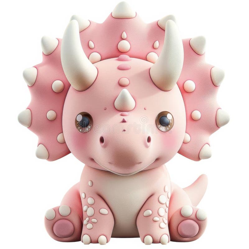 Adorable Pink Dinosaur Figurine with Cute, Rounded Features Against ...