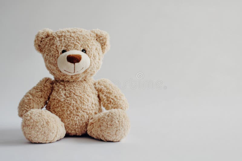 A Soft Plush Teddy Bear with Open Arms Sitting on a Plain Surface ...