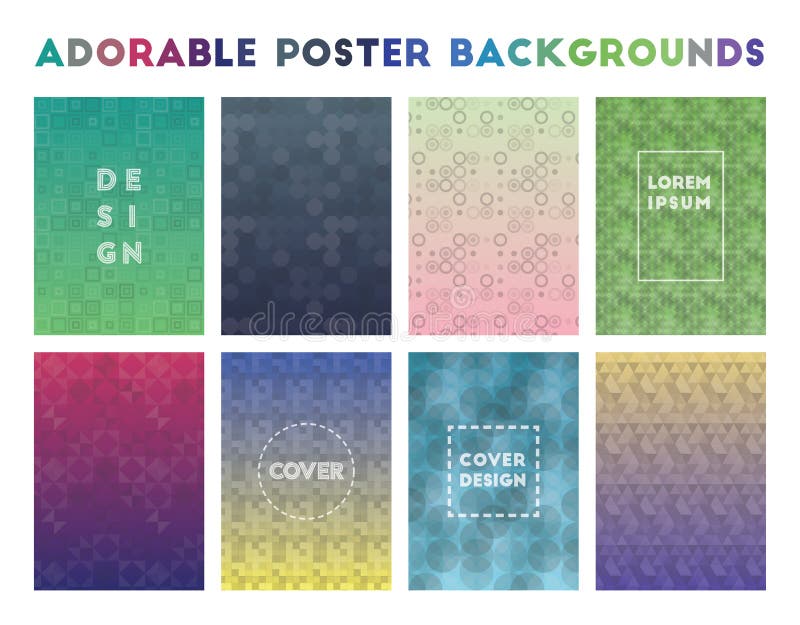 Cute Poster Backgrounds. stock vector. Illustration of annual - 141064467