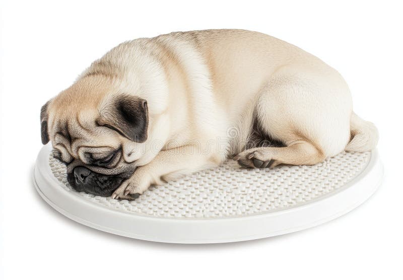 The Adorable Pug Dog Taking a Rest on the Weigh Scales Stock Photo ...