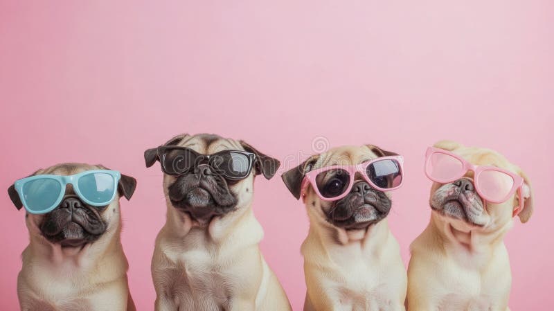 Pug Wearing Sunglasses stock image. Image of animals - 361922859