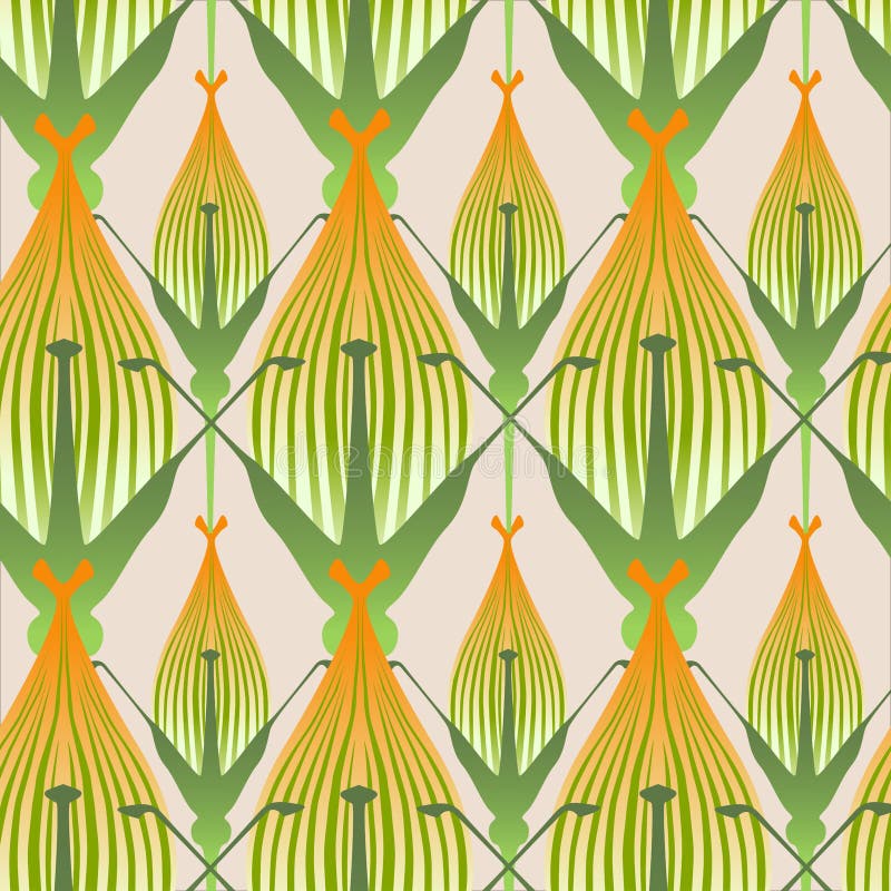 Adorable Pumpkin Flower in a Complex Pattern Stock Vector ...