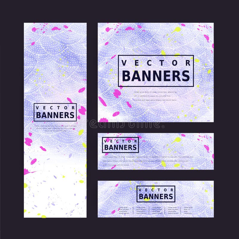 Adorable Purple Banner Template Design Stock Vector - Illustration of ...