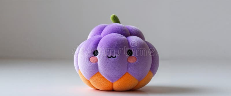 Adorable Purple and Orange Plush Raspberry Toy Sitting Stock Image ...