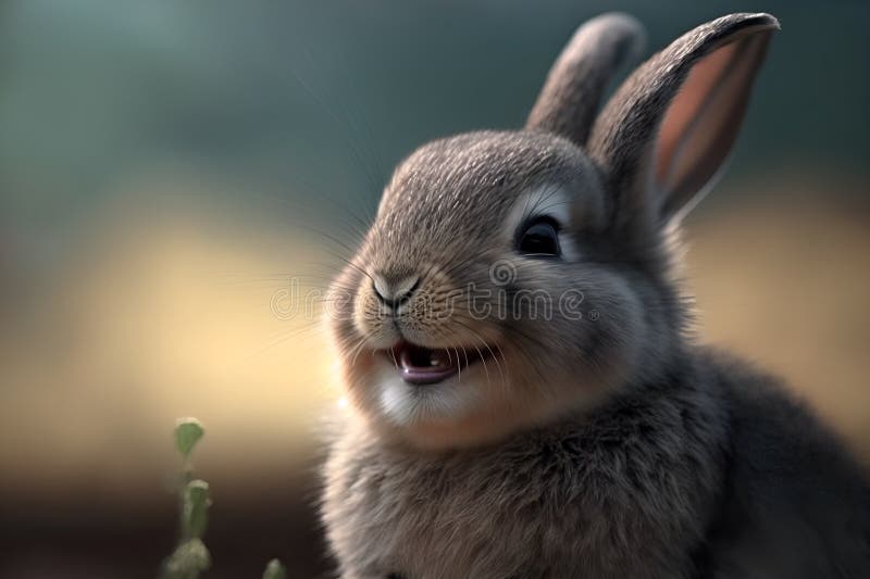 An Adorable Rabbit with a Big Smile on Its Face Stock Photo - Image of ...