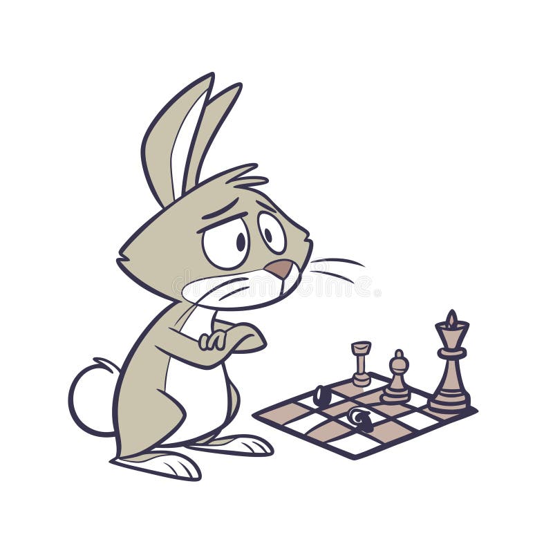 Adorable Rabbit Enjoying Chess Match Stock Image - Illustration of ...
