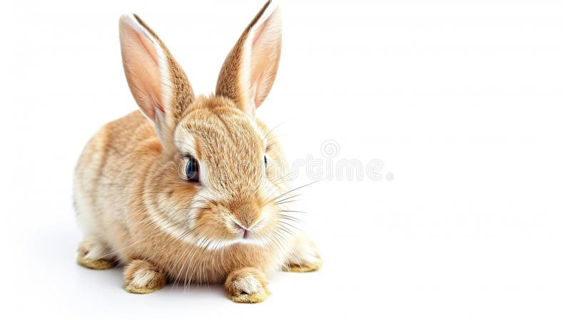 Adorable Rabbit Isolated on White. AI Generative Stock Illustration ...