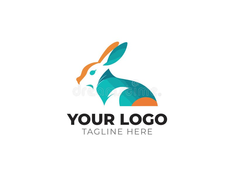 Adorable Rabbit Logo Vector Design Stock Illustration - Illustration of ...