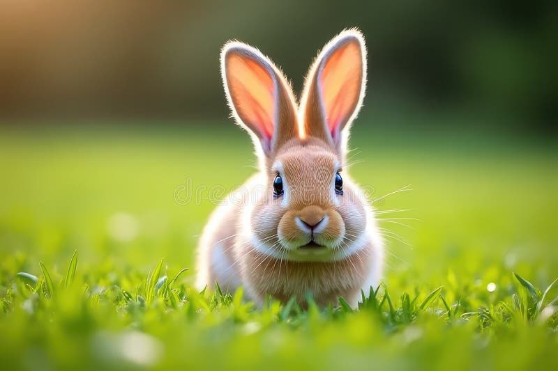 Adorable Rabbit Posing with Playful Bunny Ears Accessory Stock ...