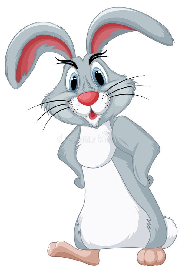 Adorable Rabbit Standing Up Stock Vector - Illustration of lovable ...