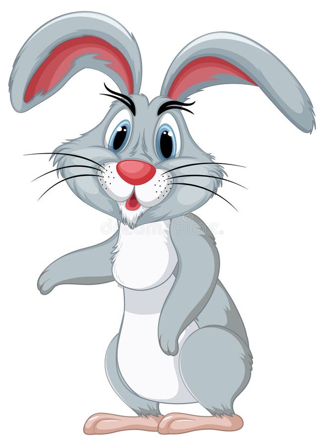 A Rabbit Standing on Hind Legs Stock Illustration - Illustration of ...