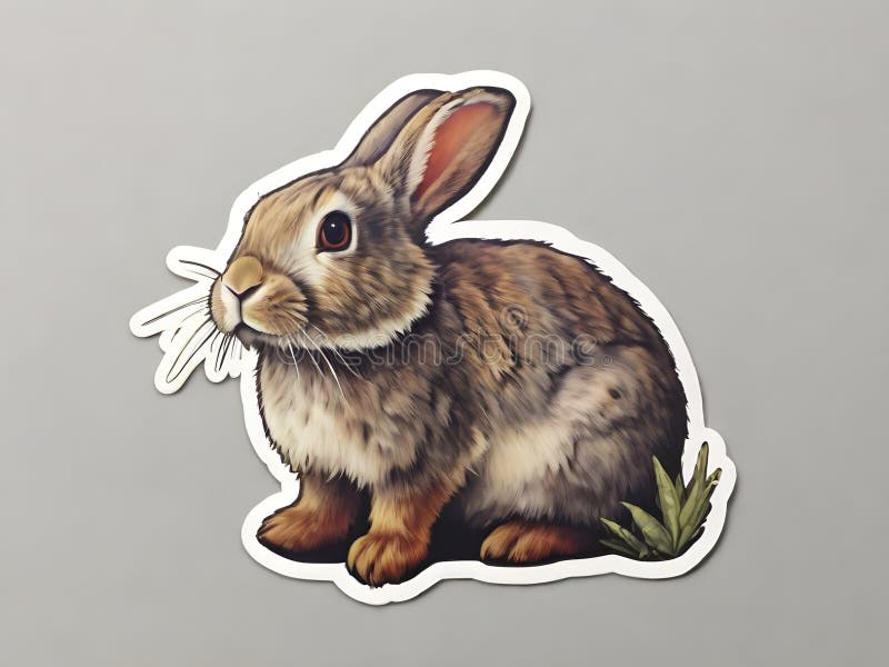 Adorable Rabbit Sticker for Any Surface Stock Photo - Image of ...