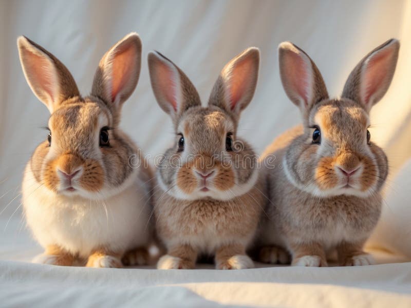 Adorable Rabbits Posing for Commercial Sale in a Studio Stock Photo ...
