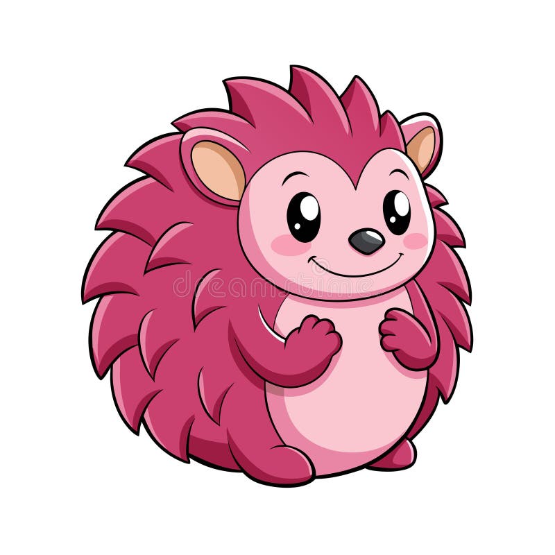Adorable Raspberry Pink Hedgehog Cartoon Character Stock Vector ...