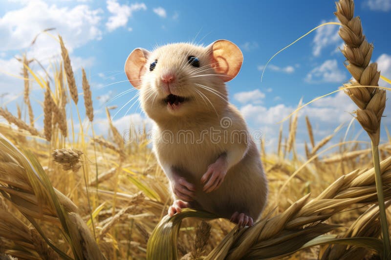 Adorable Rat among Golden Wheat Fields on a Bright Sunny Day Stock ...