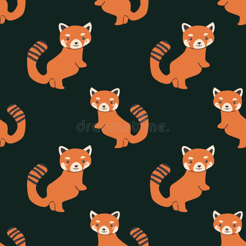 Adorable Red Panda Pattern for Cute Animal Designs Stock Vector ...