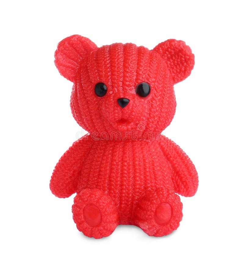 Adorable Red Toy Bear Isolated Stock Image - Image of leisure, plastic ...