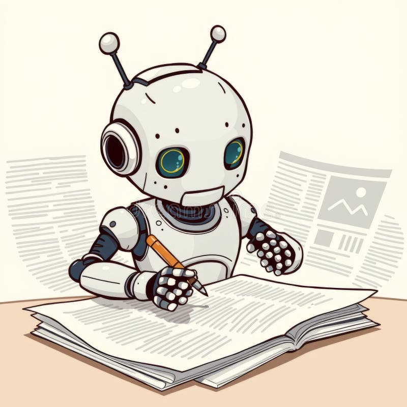 Adorable Robot Creating Newspaper Headlines with Artificial ...