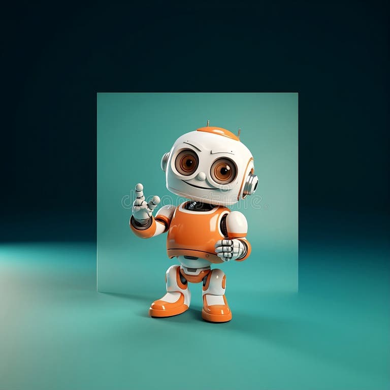 Adorable Robot with Happy Expression, Image Created with AI Stock ...