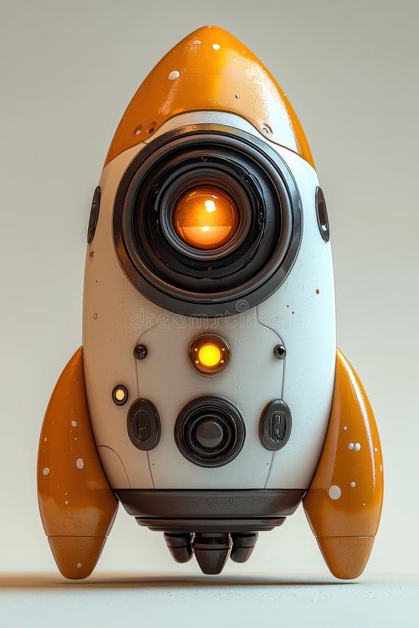 Adorable Rocket Design Featuring a Camera Lens Eye for Creative ...