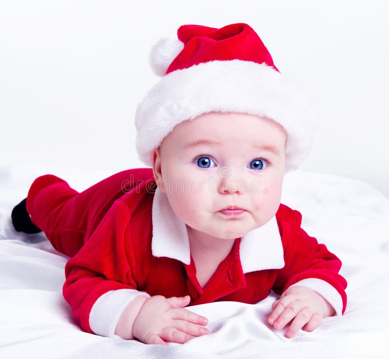 Baby Christmas Santa stock photo. Image of cute, beauty - 17629724