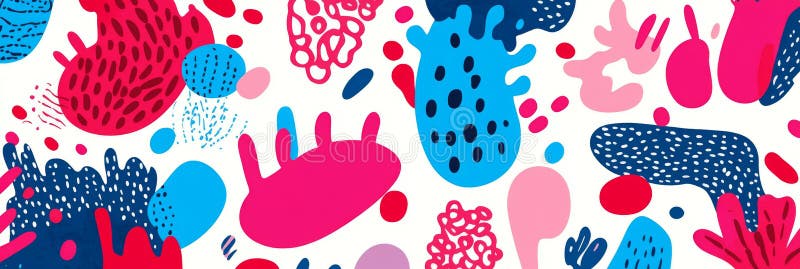 Adorable Seamless Design Featuring Hand-drawn Doodle Elements Stock ...