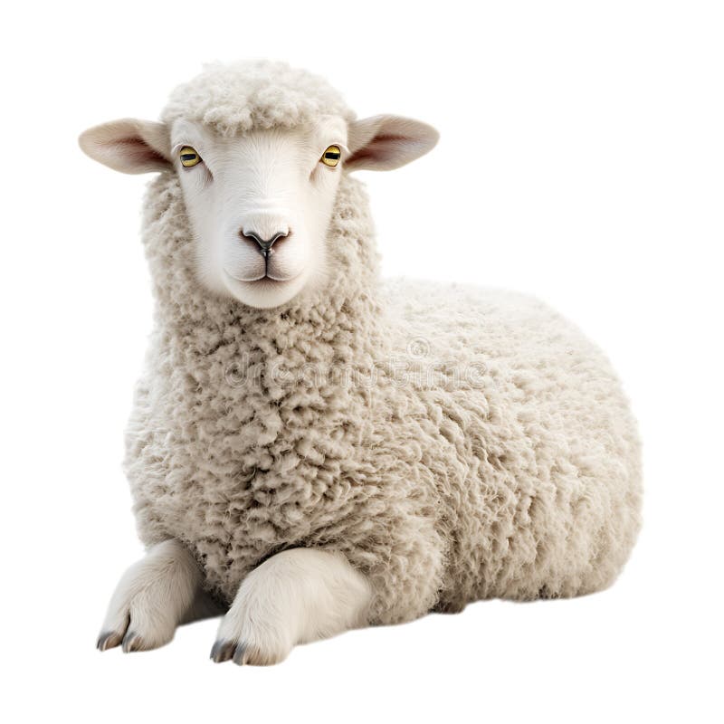 Adorable Sheep Image Fluffy Cute on Transparent Background Stock ...