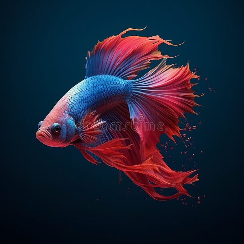 Adorable Siamese Fighting Fish Animation Stock Illustration ...