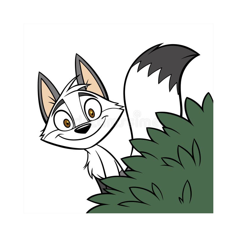 Adorable Silver Fox Cartoon Character Stock Vector - Illustration of ...